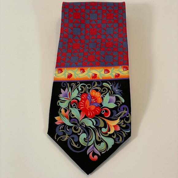 Jim Shore | Accessories | Jim Shore Mens Tie 0 Silk Red Blue Floral ...